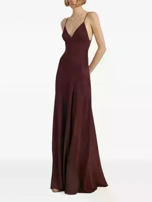 Alberta Ferretti Glitter-effect Spaghetti-strap Maxi Dress