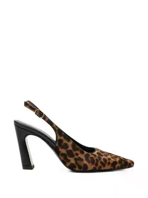 STUART WEITZMAN Leopard Print Slingback Pumps - Brown