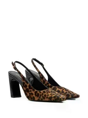 STUART WEITZMAN Leopard Print Slingback Pumps - Brown