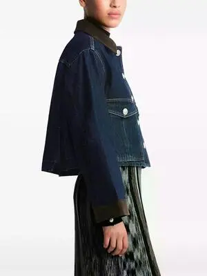 Cara Cara Ralph Denim Jacket With Suede Collar And Cuffs