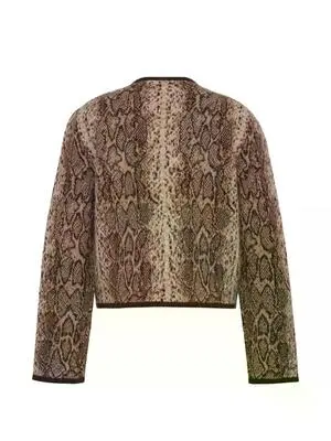 Cara Cara Bristol Snakeskin-print Cardigan - Brown