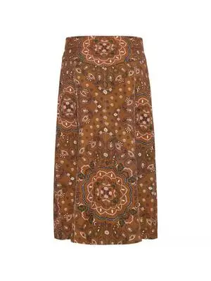 Cara Cara Juniper Bandana Print A-line Midi Skirt