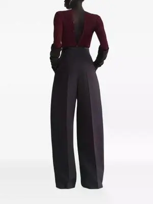 MUGLER Ribbed-knit Button-up Bodysuit