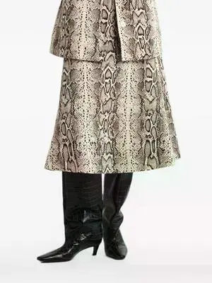 Cara Cara Aisha Snakeskin-print A-line Midi Skirt