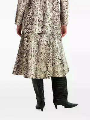 Cara Cara Aisha Snakeskin-print A-line Midi Skirt