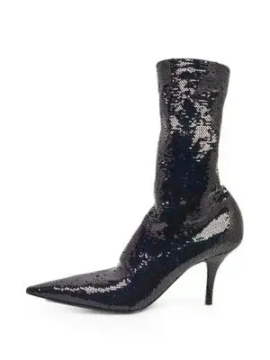 Balenciaga Knife Sequin Heeled Ankle Boots