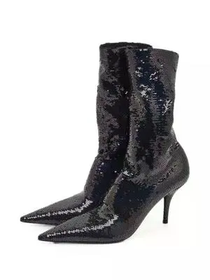 Balenciaga Knife Sequin Heeled Ankle Boots