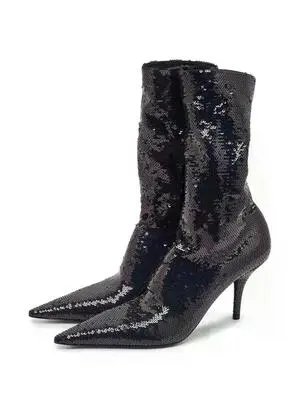 Balenciaga Knife Sequin Heeled Ankle Boots