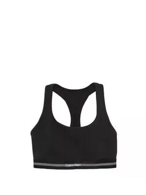 Calvin Klein Logo-tape Racerback Sports Bra - Black