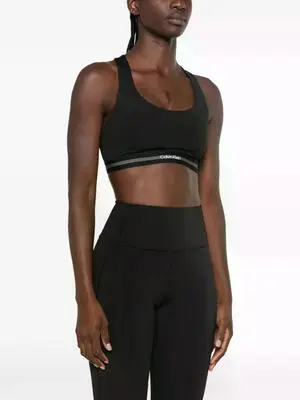 Calvin Klein Logo-tape Racerback Sports Bra
