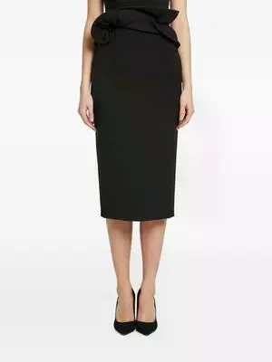 Magda Butrym Flower Detail Ribbed Midi Skirt