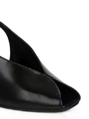 CHANTAL Leather Peep-toe Pumps With Buckle Fastening