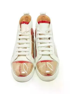 CHRISTIAN LOUBOUTIN Transparent Paneled Lace-up High-top Sneakers