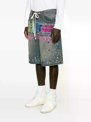VALE FOREVER Crystal-embellished Embroidered Shorts