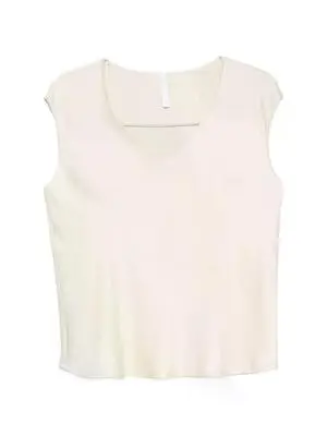 Imperial Sleeveless V-neck Blouse - Neutrals