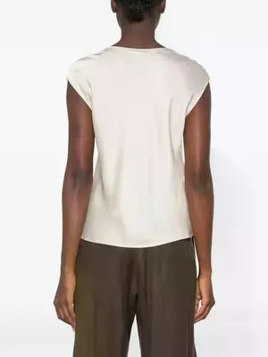 Imperial Sleeveless V-neck Blouse - Neutrals