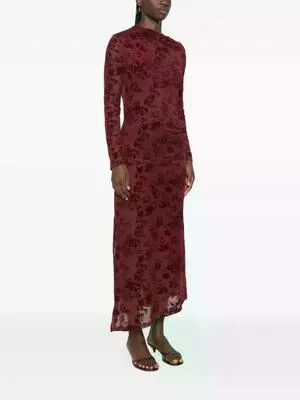 Imperial Floral-devoré Draped Maxi Dress