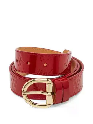 LOUIS VUITTON Monogram Vernis Leather Belt - Red