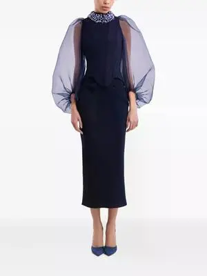 GEMY MAALOUF Beaded High-neck Top