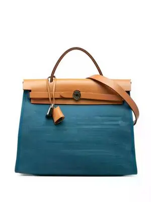 Hermès 2016 Toile Herbag Zip 31 Satchel - Blue