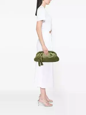 Gucci 2000-2015 Calfskin Bamboo Frame Tassel Clutch Bag