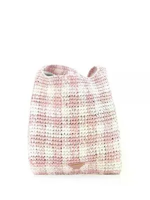 Prada Logo Messenger Bag Printed Raffia Small Crossbody Bag