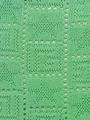 Balmain Monogram Pointelle-knit Mini Skirt