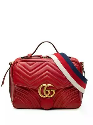 Gucci Small Gg Marmont Matelassé Leather Top Handle Satchel