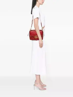 Gucci Small Gg Marmont Matelassé Leather Top Handle Satchel
