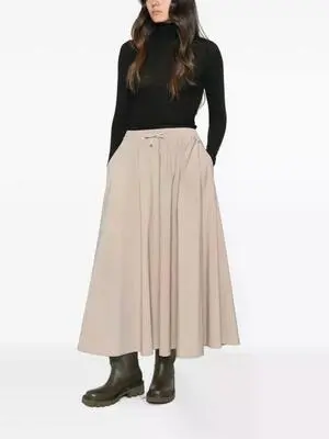 Herno Drawstring Flared Maxi Skirt - Neutrals