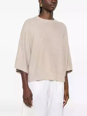 Fabiana Filippi Sequin-embellished Raglan-sleeve Sweater