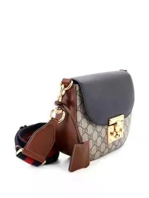 Gucci Padlock Saddle Shoulder Bag In Gg Coated Canvas And Leather
