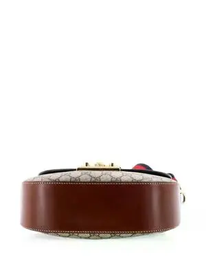 Gucci Padlock Saddle Shoulder Bag In Gg Coated Canvas And Leather