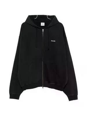 Vetements Logo-print Zip-up Hoodie - Black