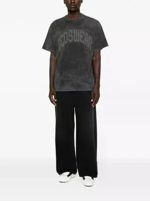Gcds Stud-embellished Acid-wash T-shirt