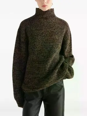 LEMAIRE High-neck Yak Alpaca Sweater - Brown