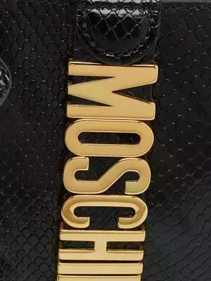 Moschino Plaque Snake-effect Clutch Bag