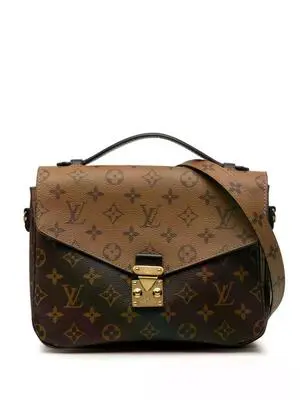 LOUIS VUITTON Monogram Reverse Pochette Metis Satchel - Brown
