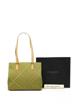 Burberry Stitched Supernova Check Canvas Tote Bag