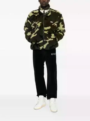 Rhude Camouflage Print Logo Embroidered Jacket - Green