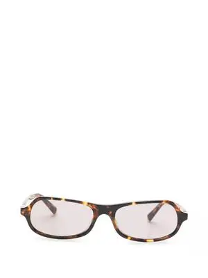 Miu Miu Tortoiseshell-effect Rectangle-frame Sunglasses - Brown