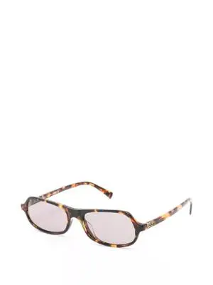 Miu Miu Tortoiseshell-effect Rectangle-frame Sunglasses