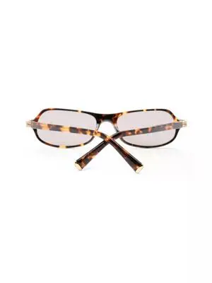 Miu Miu Tortoiseshell-effect Rectangle-frame Sunglasses