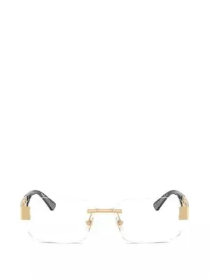 Versace Greca Detail Rectangle-frame Eyeglasses