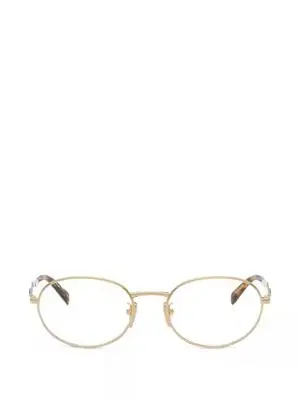 Prada Oval Frame Glasses - Gold