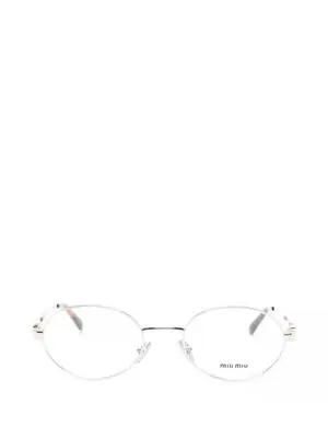 Miu Miu Oval Frame Eyeglasses - Silver
