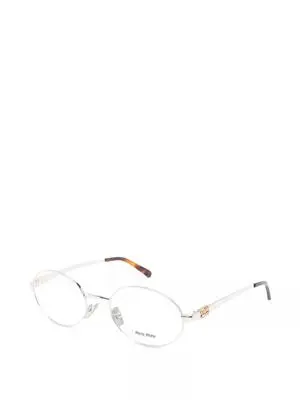 Miu Miu Oval Frame Eyeglasses - Silver