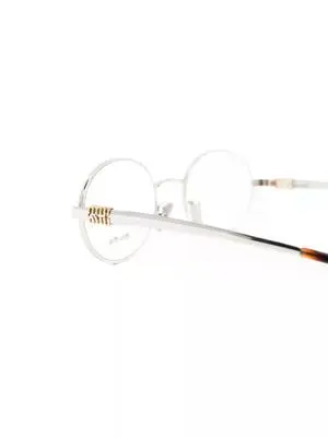Miu Miu Oval Frame Eyeglasses - Silver