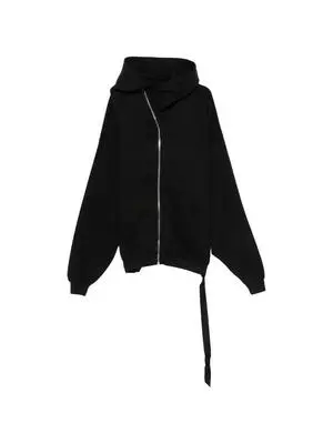 Rick Owens Asymmetric-zip Long-sleeve Hoodie - Black