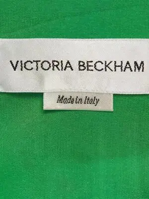 Victoria Beckham Crepe Ruffled Long Sleeve Blouse